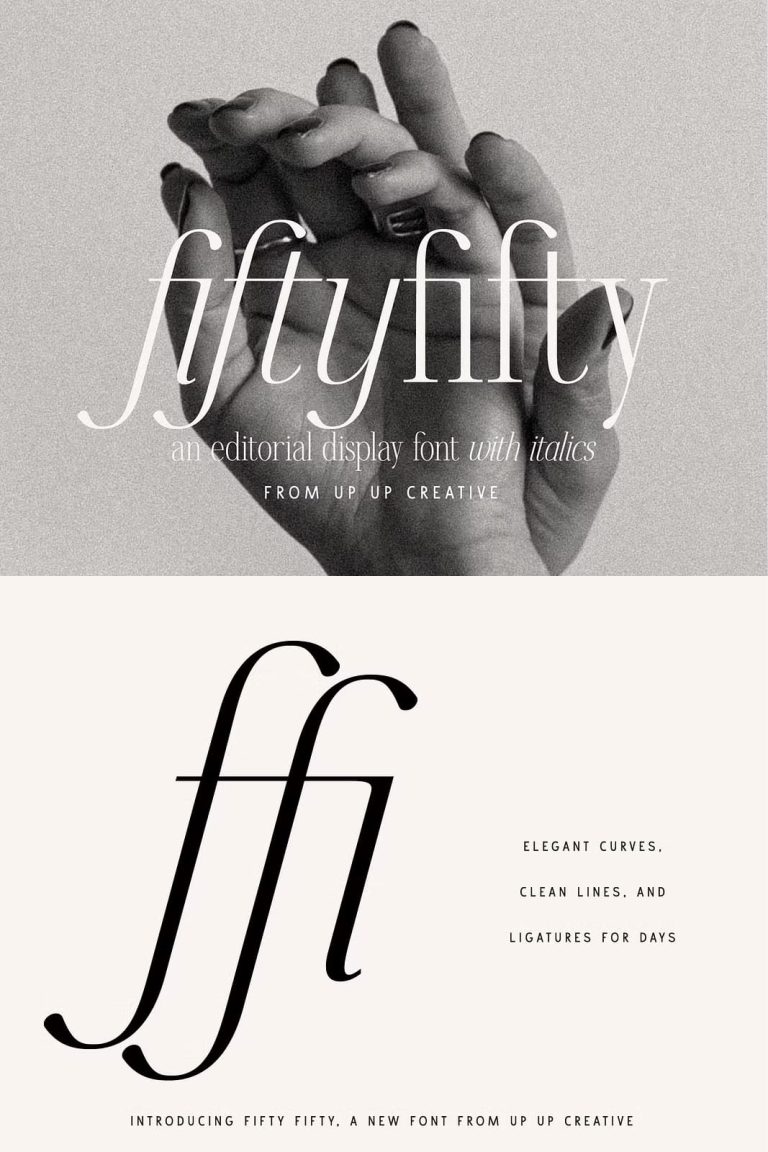 Fifty Fifty Serif Font with Italics - Leasted - Graphics Template Resources