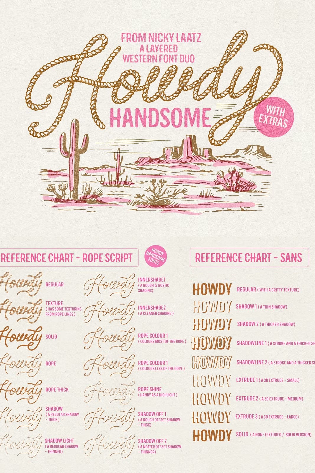 Howdy Handsome Layered Font Duo - Leasted - Graphics Template Resources