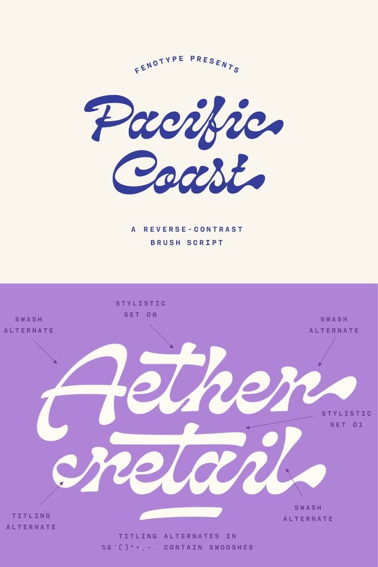 Pacific Coast Retro Script Font - Leasted - Graphics Template Resources