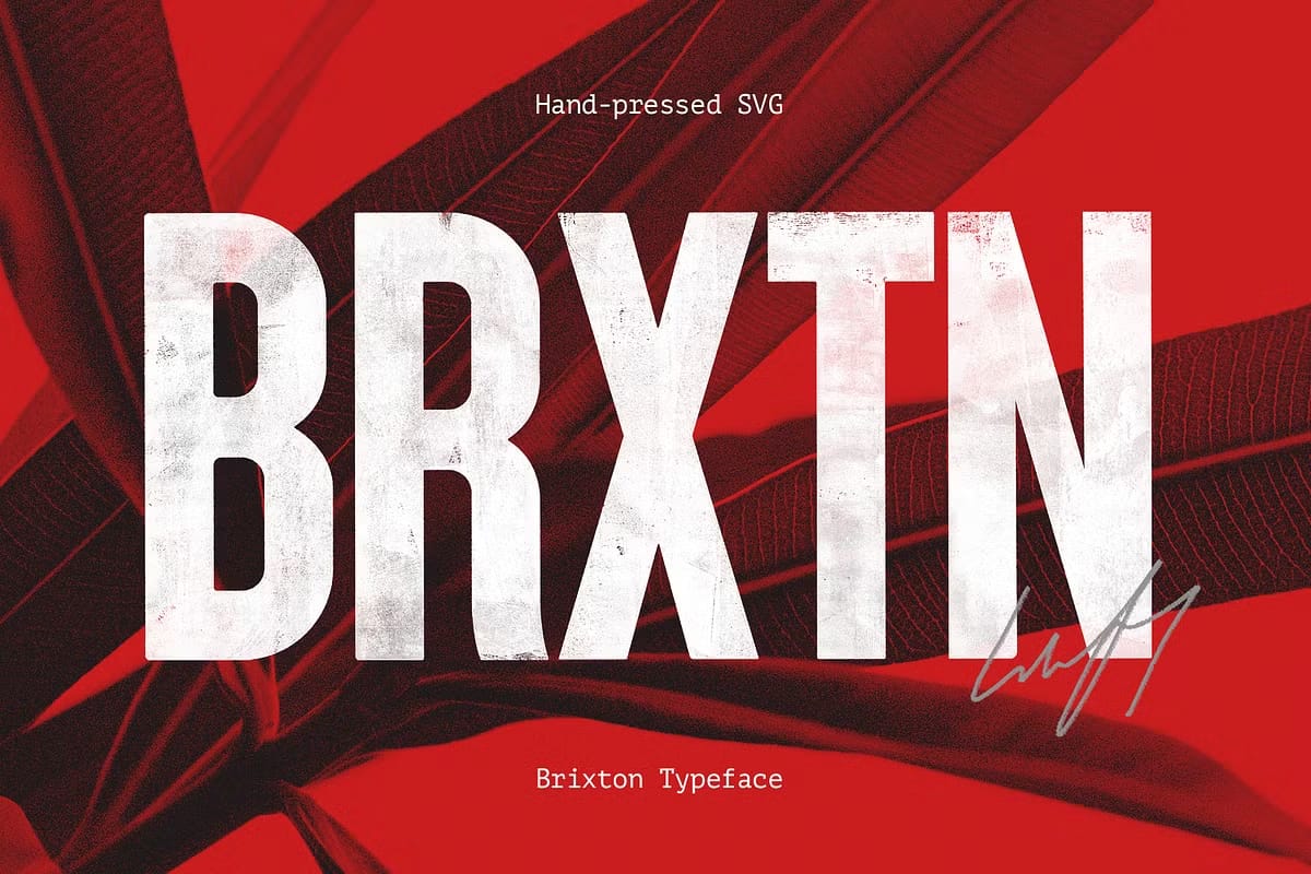 Brixton SVG - Handprinted Typefamily - Leasted - Graphics Template ...