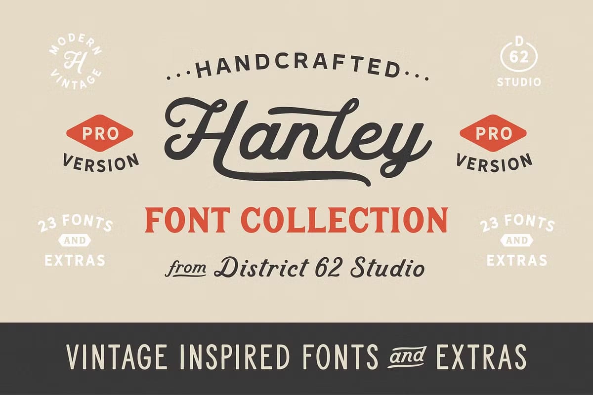 Hanley Pro Font Collection - Leasted - Graphics Template Resources