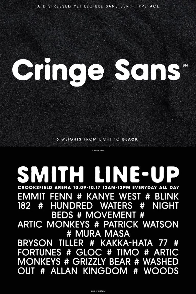 Cringe Sans - A Distressed Typeface - Leasted - Graphics Template Resources