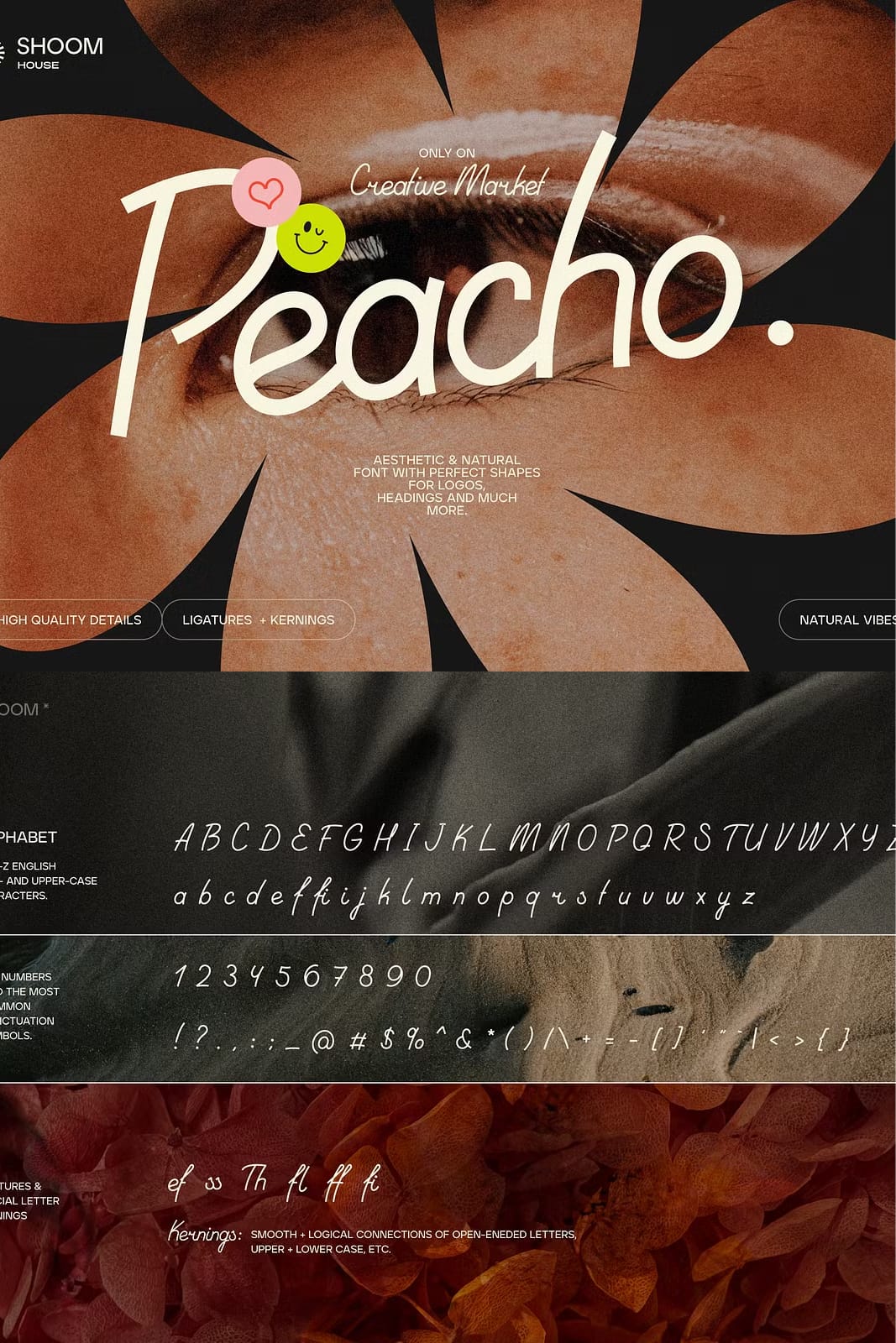 Peacho: Aesthetic Script - Leasted - Graphics Template Resources