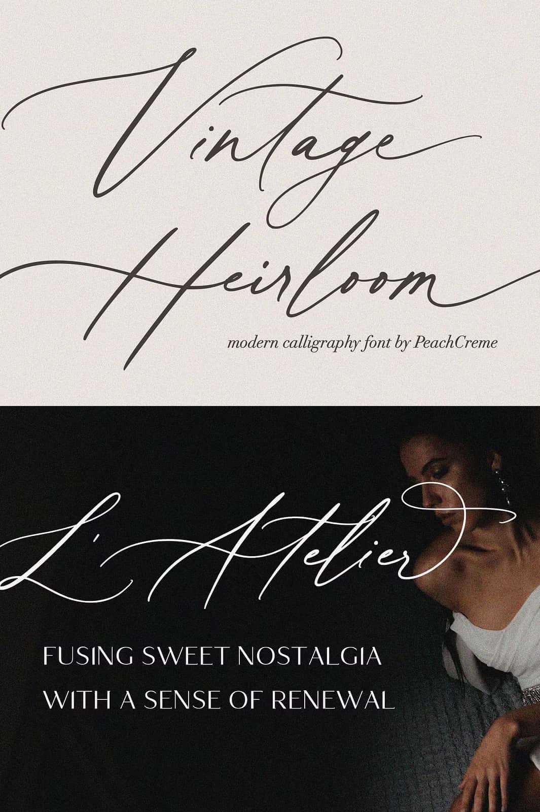 Vintage Heirloom // Calligraphy Font - Leasted - Graphics Template ...