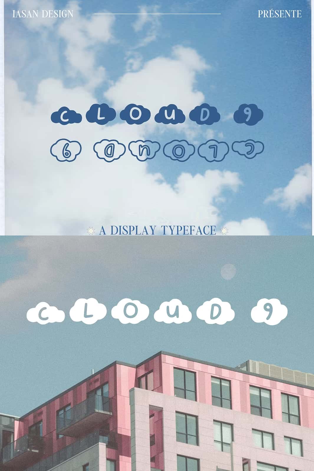 Cloud 9 - A display font - Leasted - Graphics Template Resources