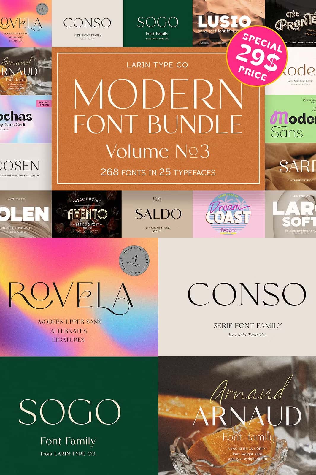 Modern Font Bundle Vol.3 - Leasted - Graphics Template Resources
