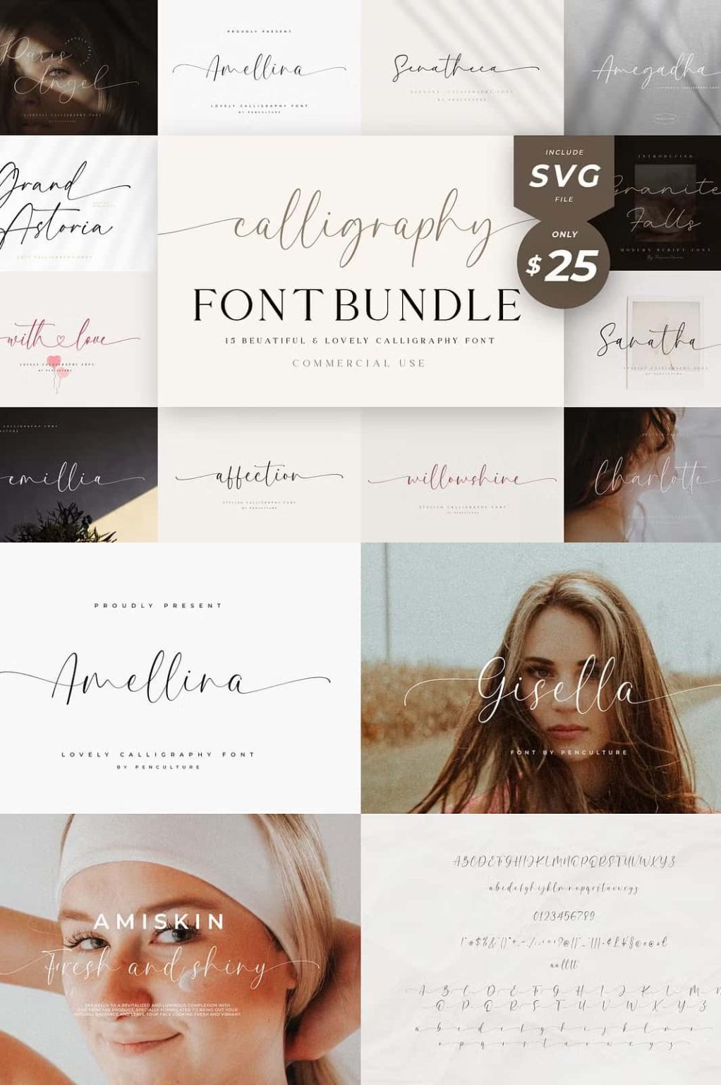 Calligraphy Font Bundle Voll II - Leasted - Graphics Template Resources