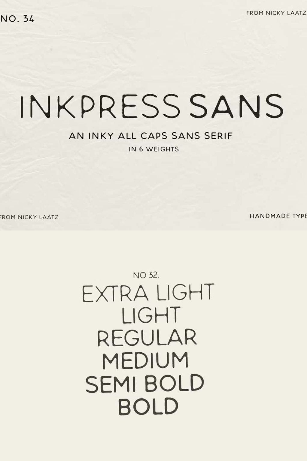 Inkpress Sans All Caps Typeface - Leasted - Graphics Template Resources