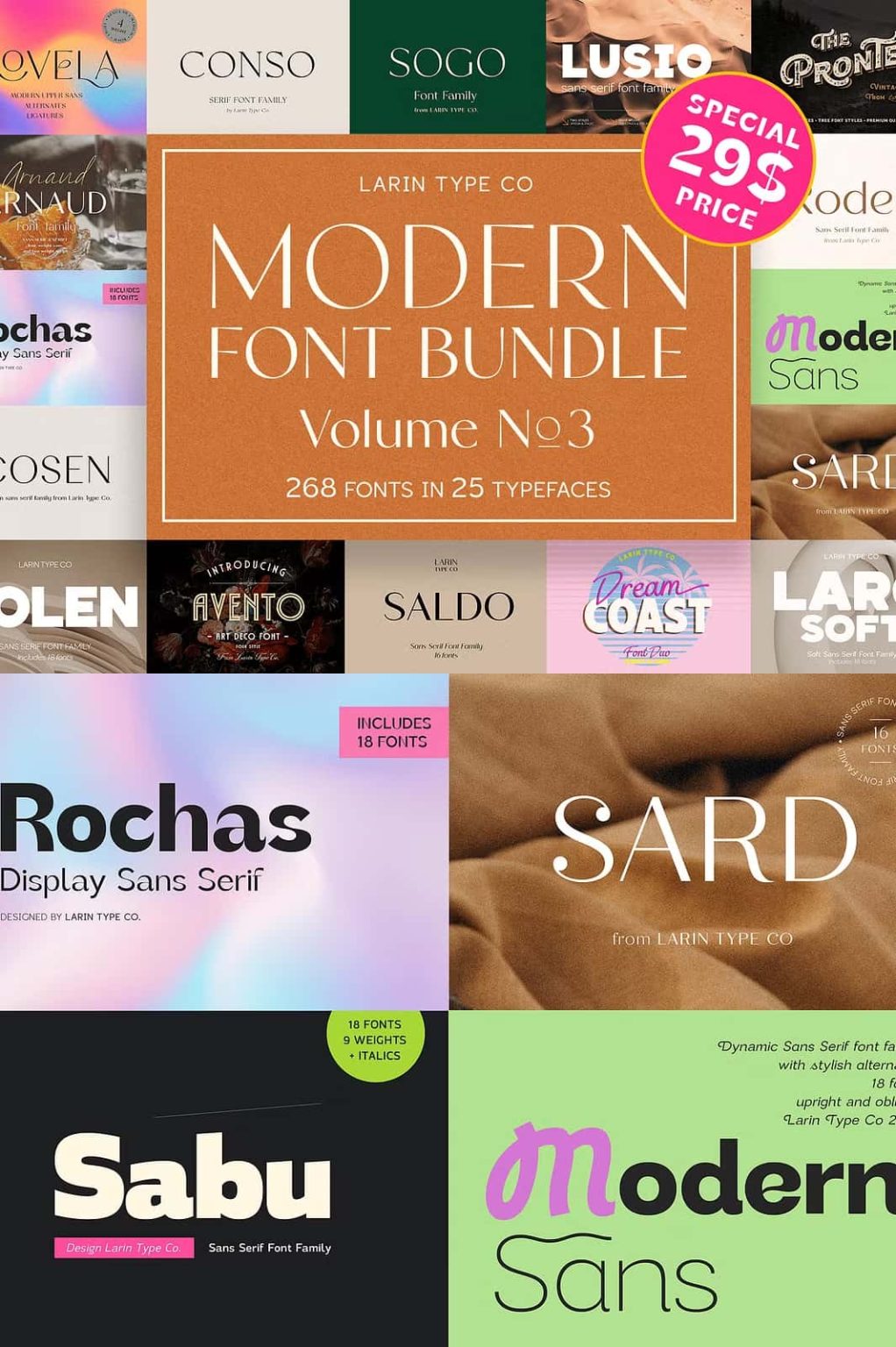 Modern Font Bundle Vol.3 - Leasted - Graphics Template Resources