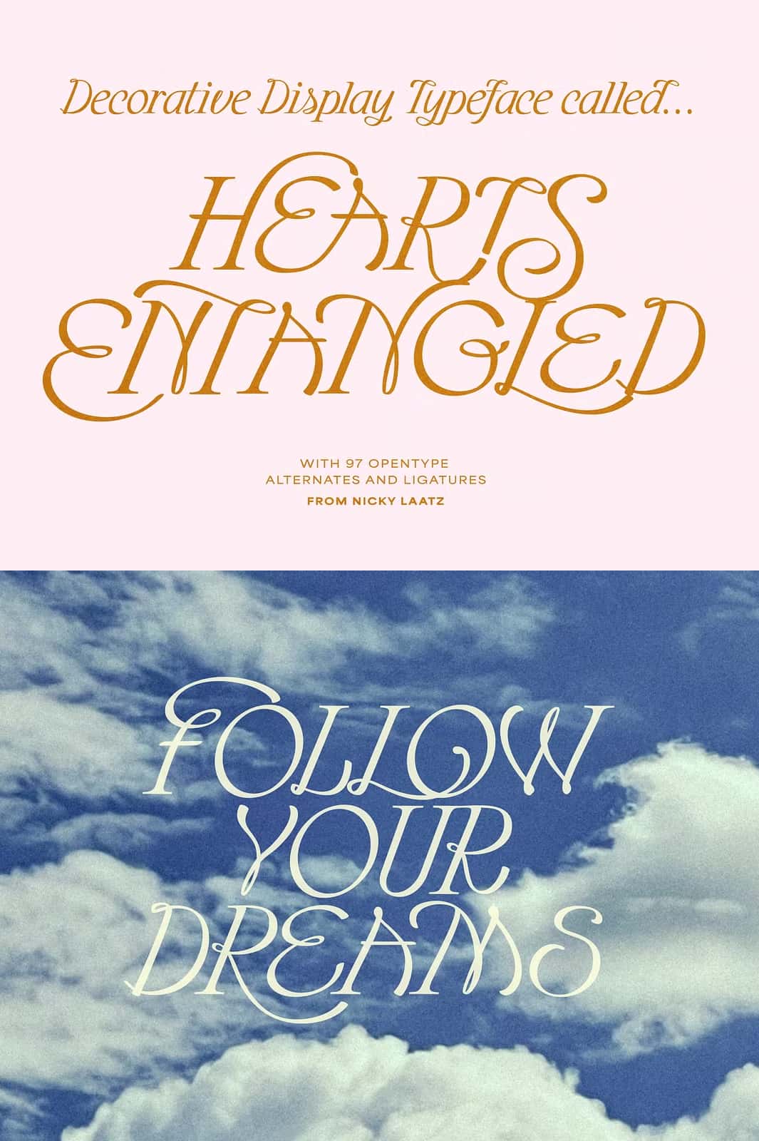 Hearts Entangled Display Typeface - Leasted - Graphics Template Resources