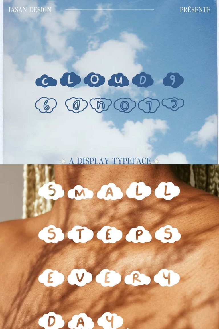 Cloud 9 - A display font - Leasted - Graphics Template Resources