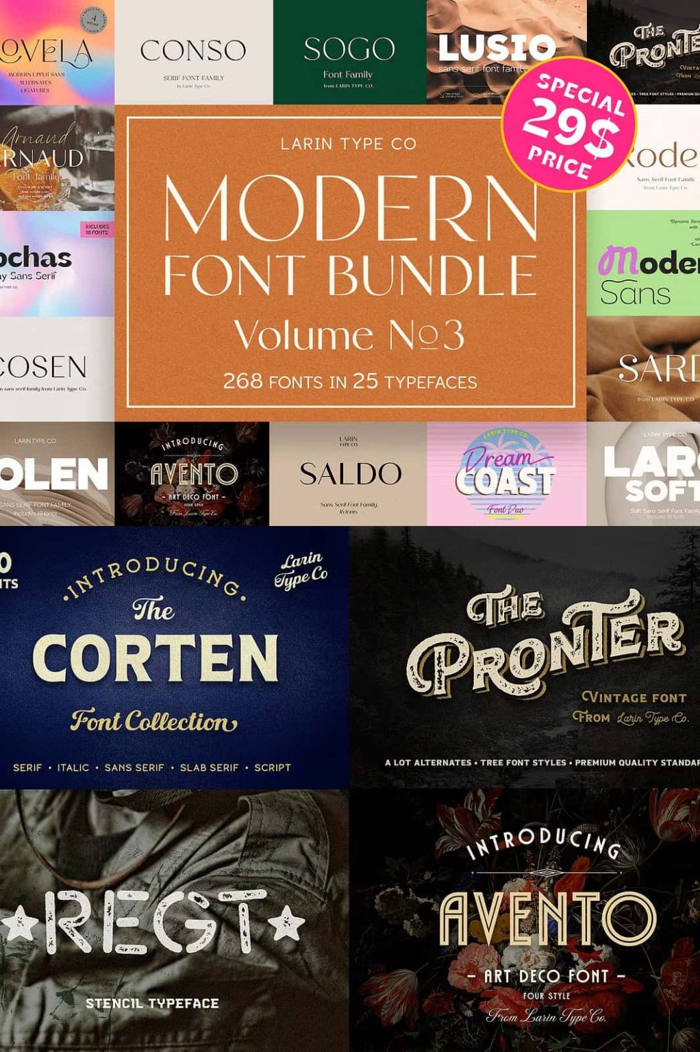 Modern Font Bundle Vol.3 - Leasted - Graphics Template Resources