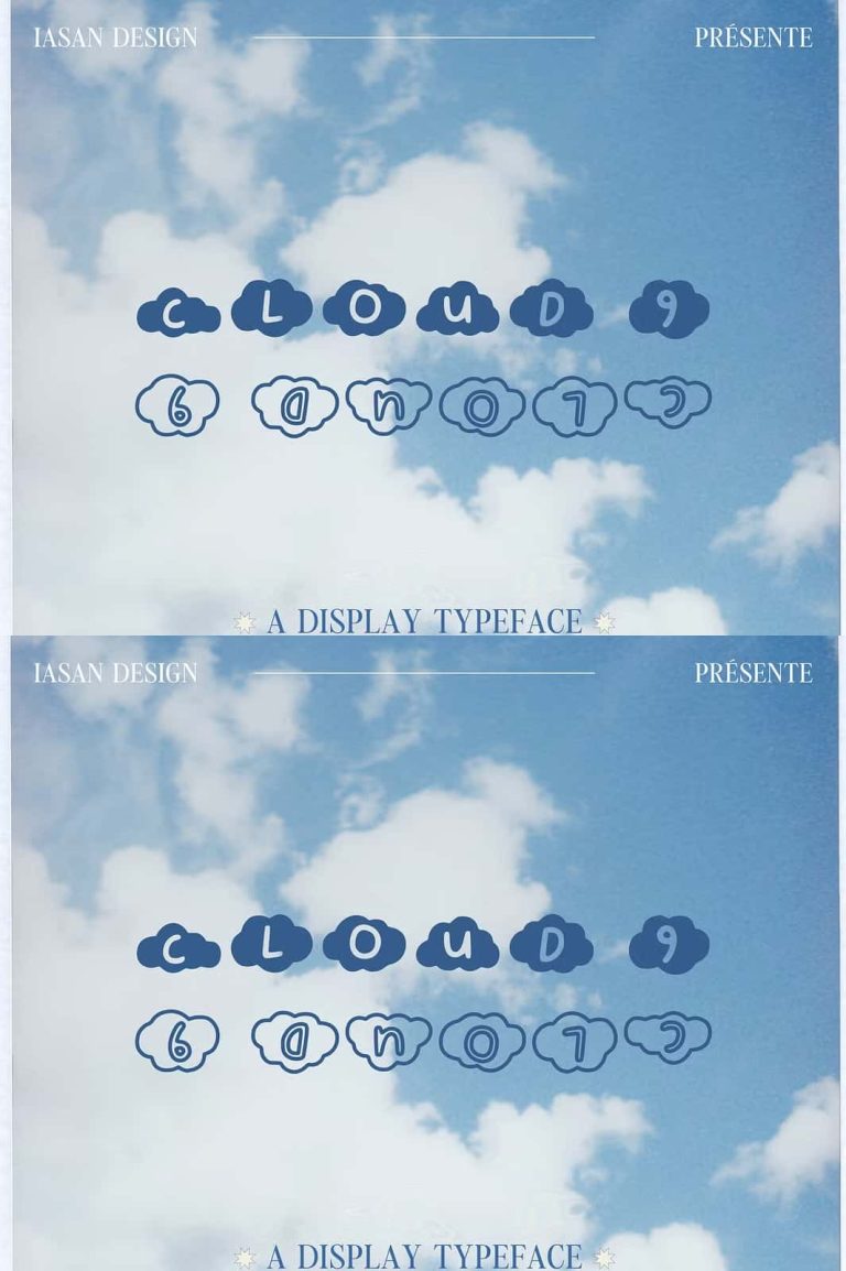 Cloud 9 - A display font - Leasted - Graphics Template Resources