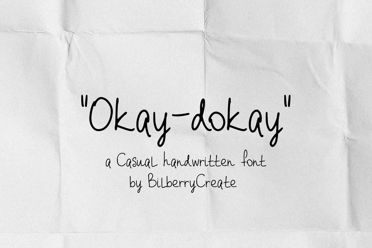 Okay-Dokay Handwriting Font - Leasted - Graphics Template Resources