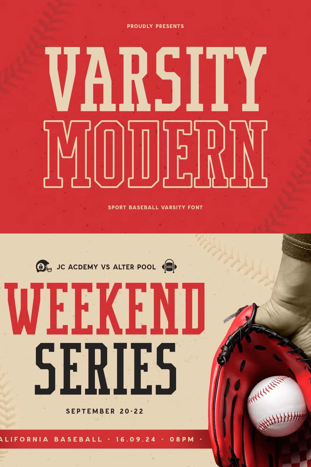Varsity Modern - Sport Baseball Font - Leasted - Graphics Template ...