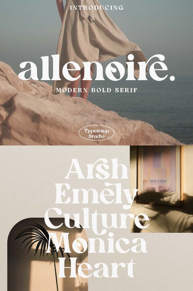 Allenoire - Modern Bold Serif Font - Leasted - Graphics Template Resources