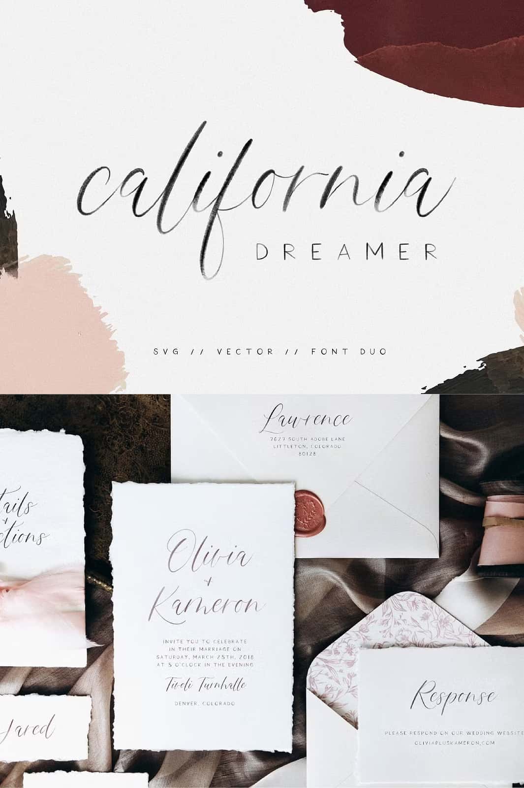 California Dreamer | Font Duo + SVG - Leasted - Graphics Template Resources