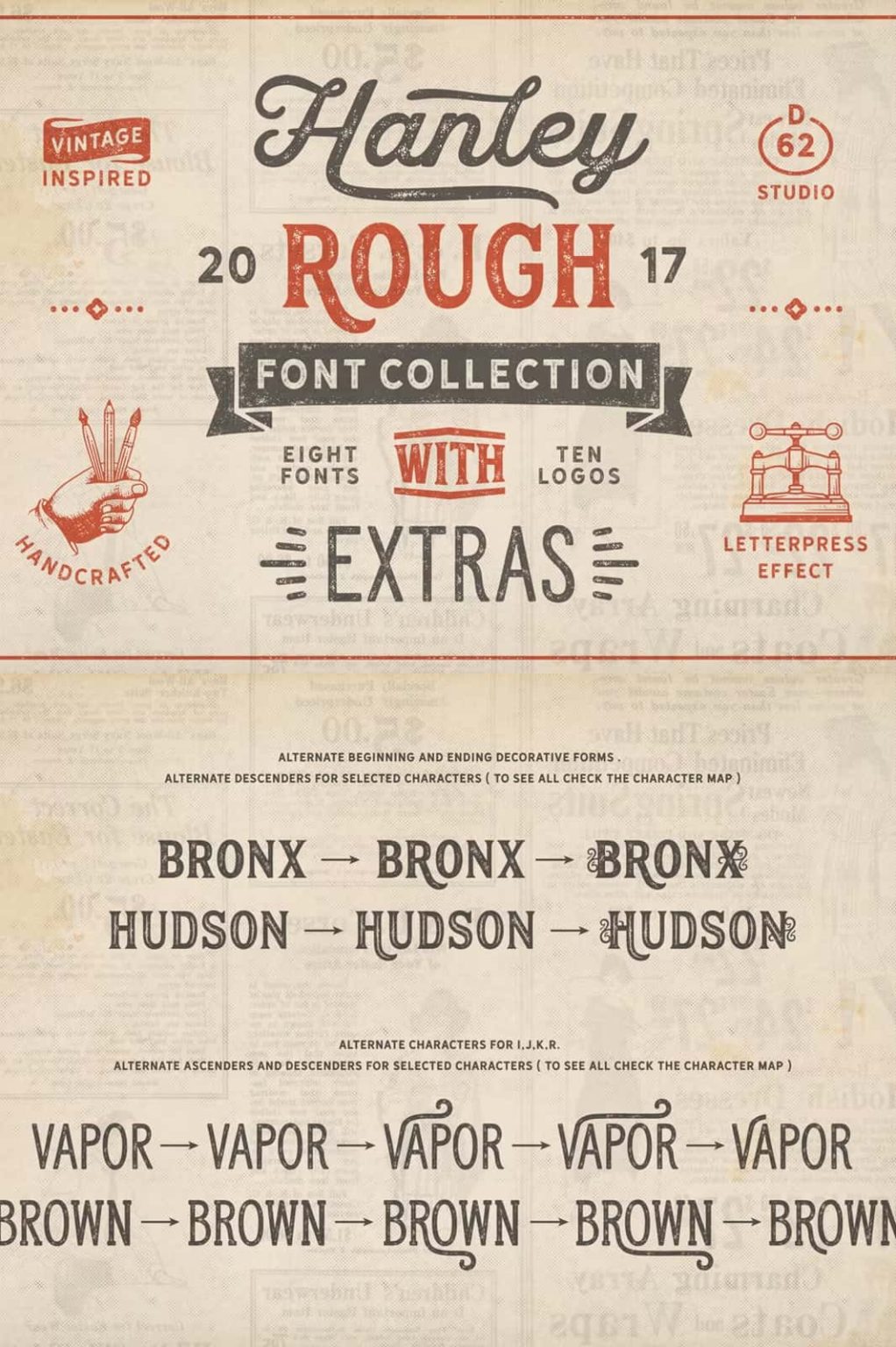Hanley Rough Font Collection - Leasted - Graphics Template Resources