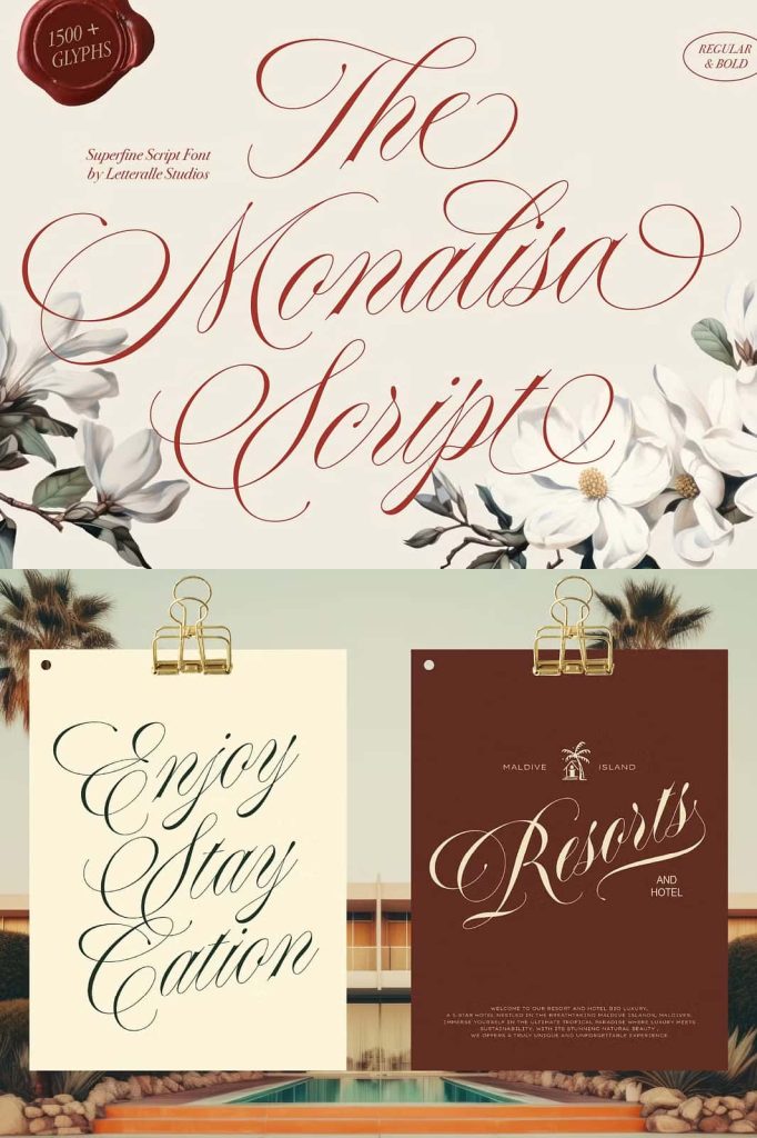 Monalisa Script Font - Leasted - Graphics Template Resources