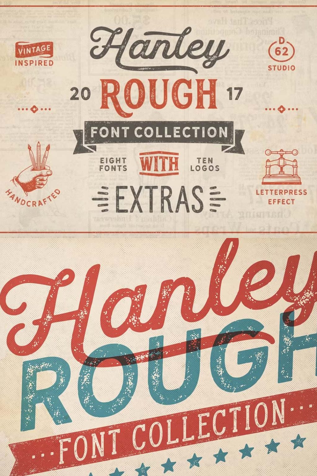 Hanley Rough Font Collection - Leasted - Graphics Template Resources