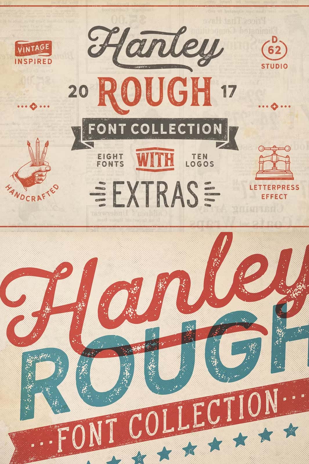 Hanley Rough Font Collection - Leasted - Graphics Template Resources