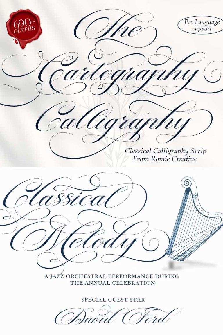The Cartography Calligraphy - Leasted - Graphics Template Resources