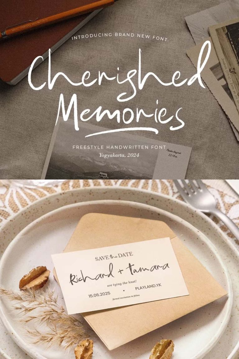 Cherished Memories Handwritten Font - Leasted - Graphics Template Resources