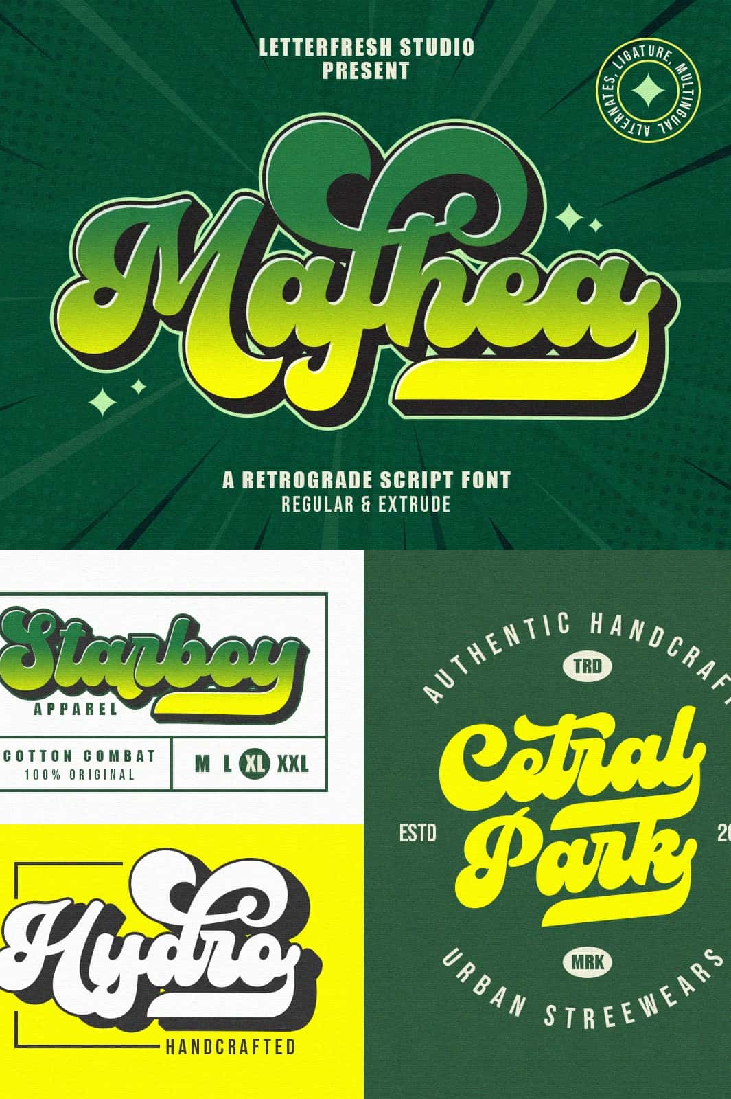 Mafhea - Vintage Retro Font - Leasted - Graphics Template Resources