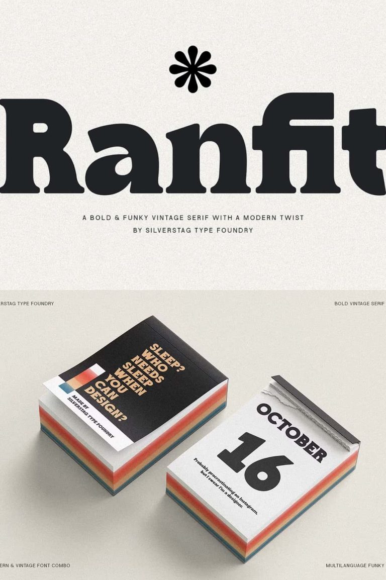 Ranfit - Bold & Funky Serif Font - Leasted - Graphics Template Resources