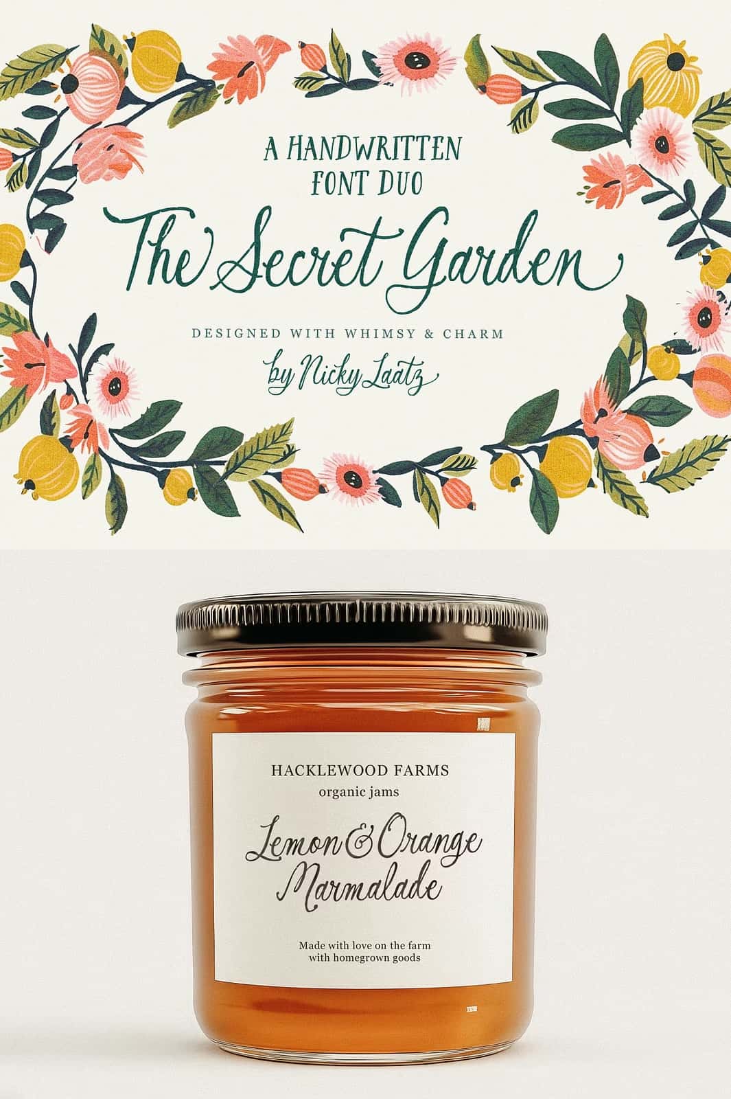 The Secret Garden Font Duo - Leasted - Graphics Template Resources