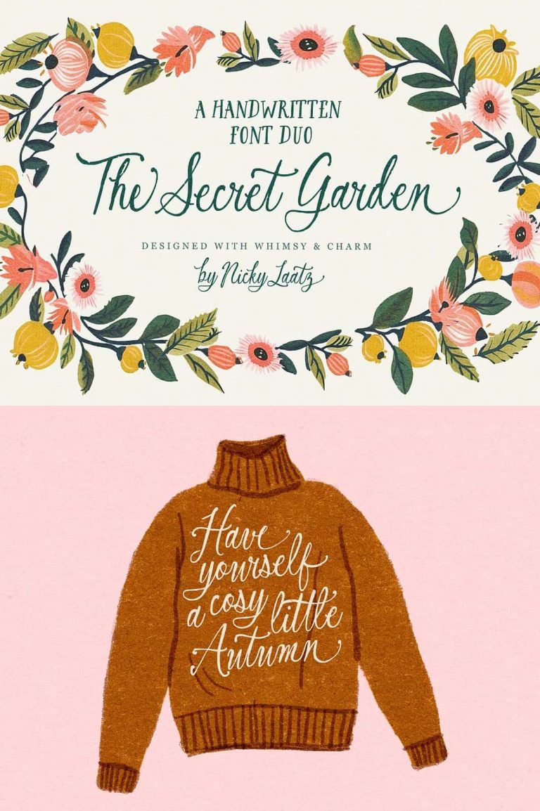 The Secret Garden Font Duo - Leasted - Graphics Template Resources