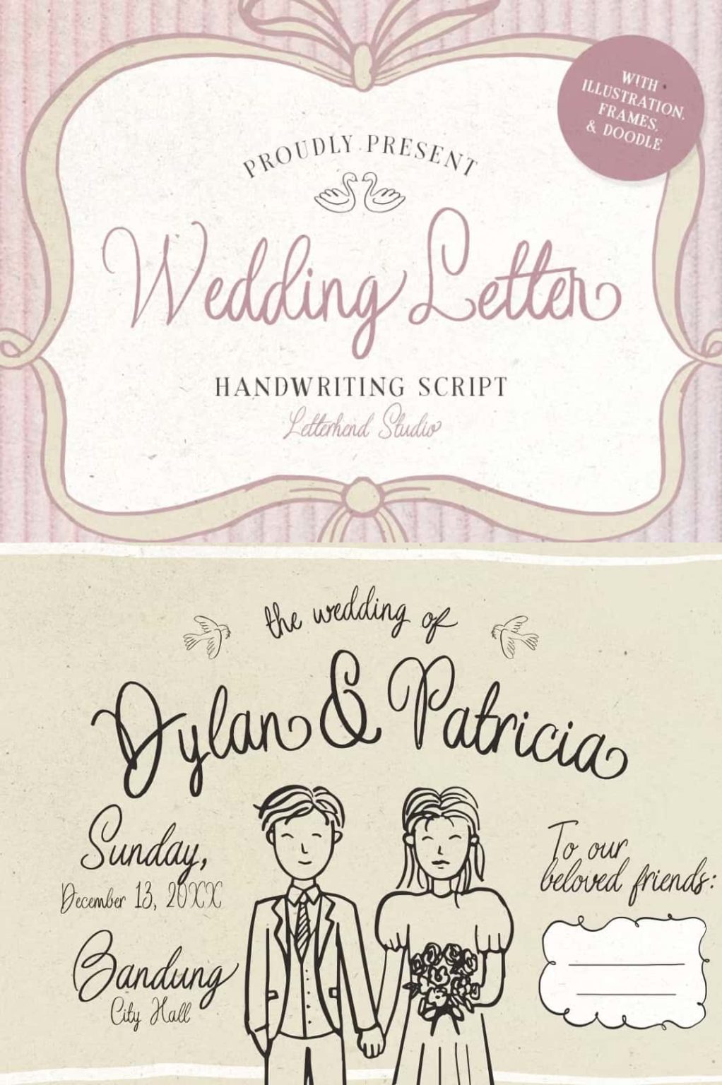 Wedding Letter Handwriting +Doodles - Leasted - Graphics Template Resources