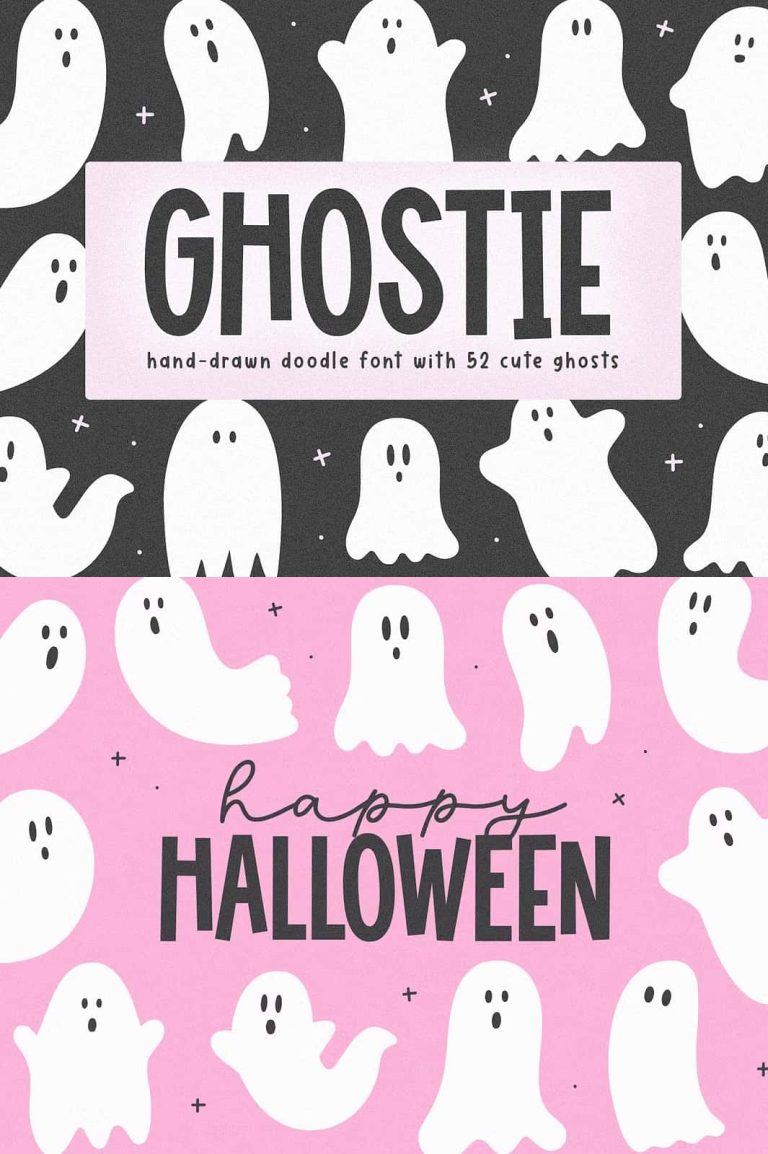 Ghostie | Halloween Doodle Font - Leasted - Graphics Template Resources