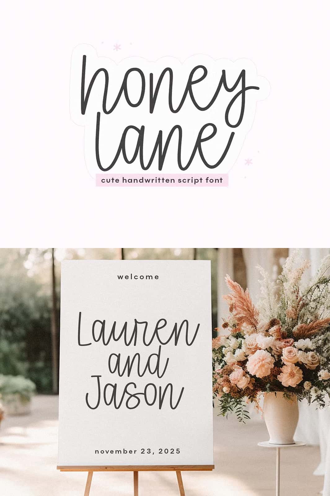 Honey Lane | Cute Script Font - Leasted - Graphics Template Resources