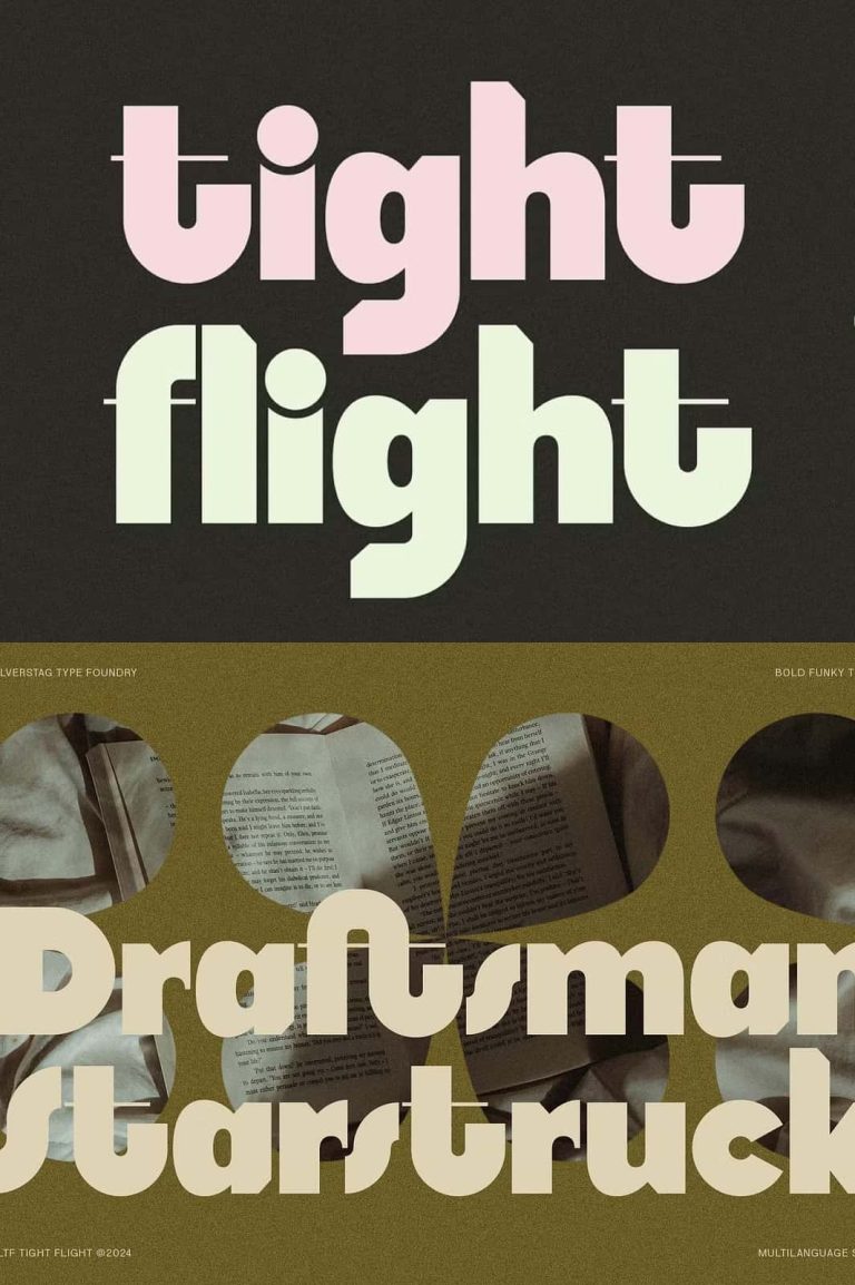 SLTF Tight Flight - Bold Funky Font - Leasted - Graphics Template Resources