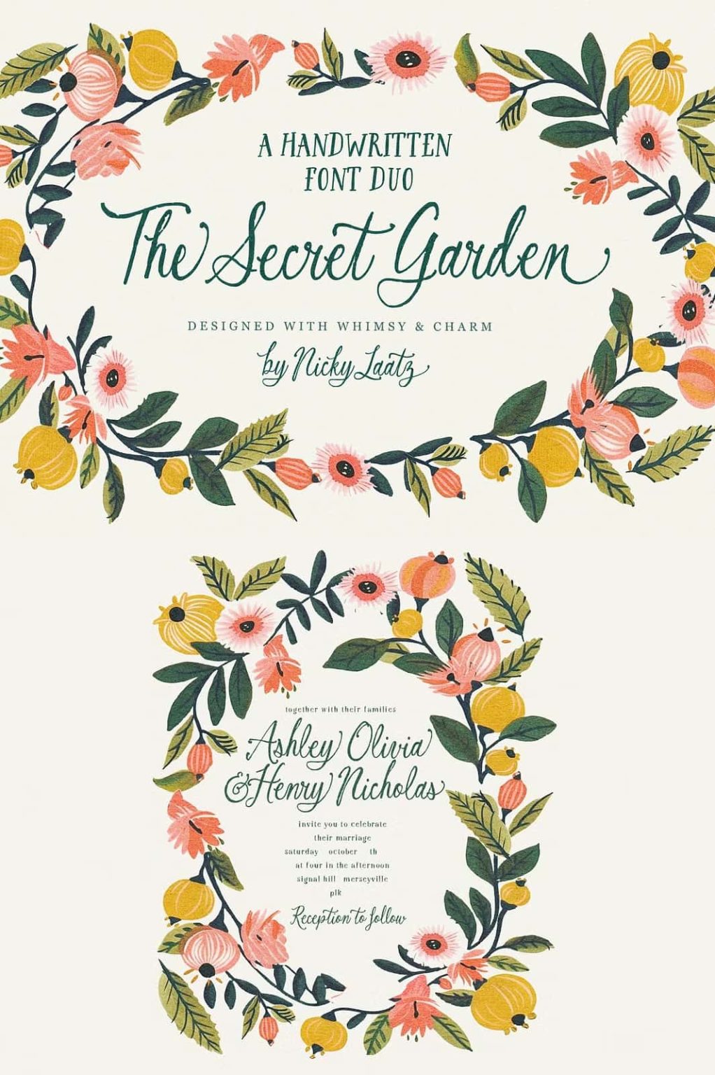 The Secret Garden Font Duo - Leasted - Graphics Template Resources
