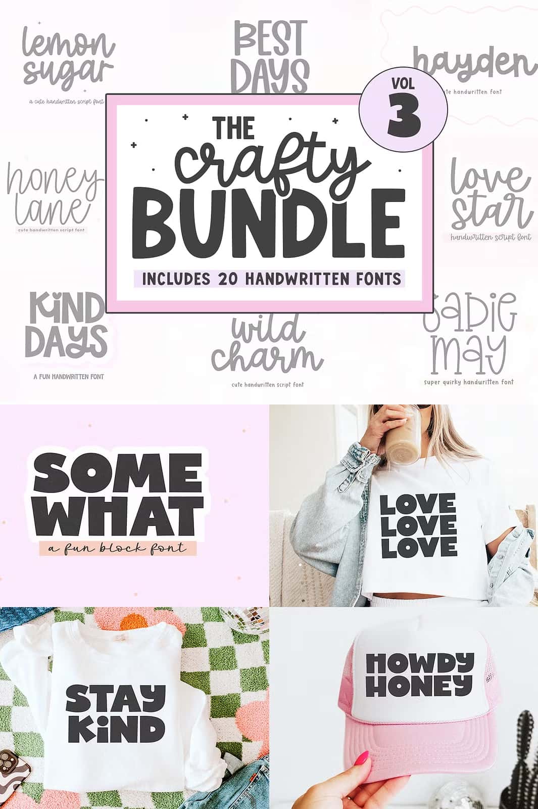 Crafty Font Bundle | Volume 3 - Leasted - Graphics Template Resources