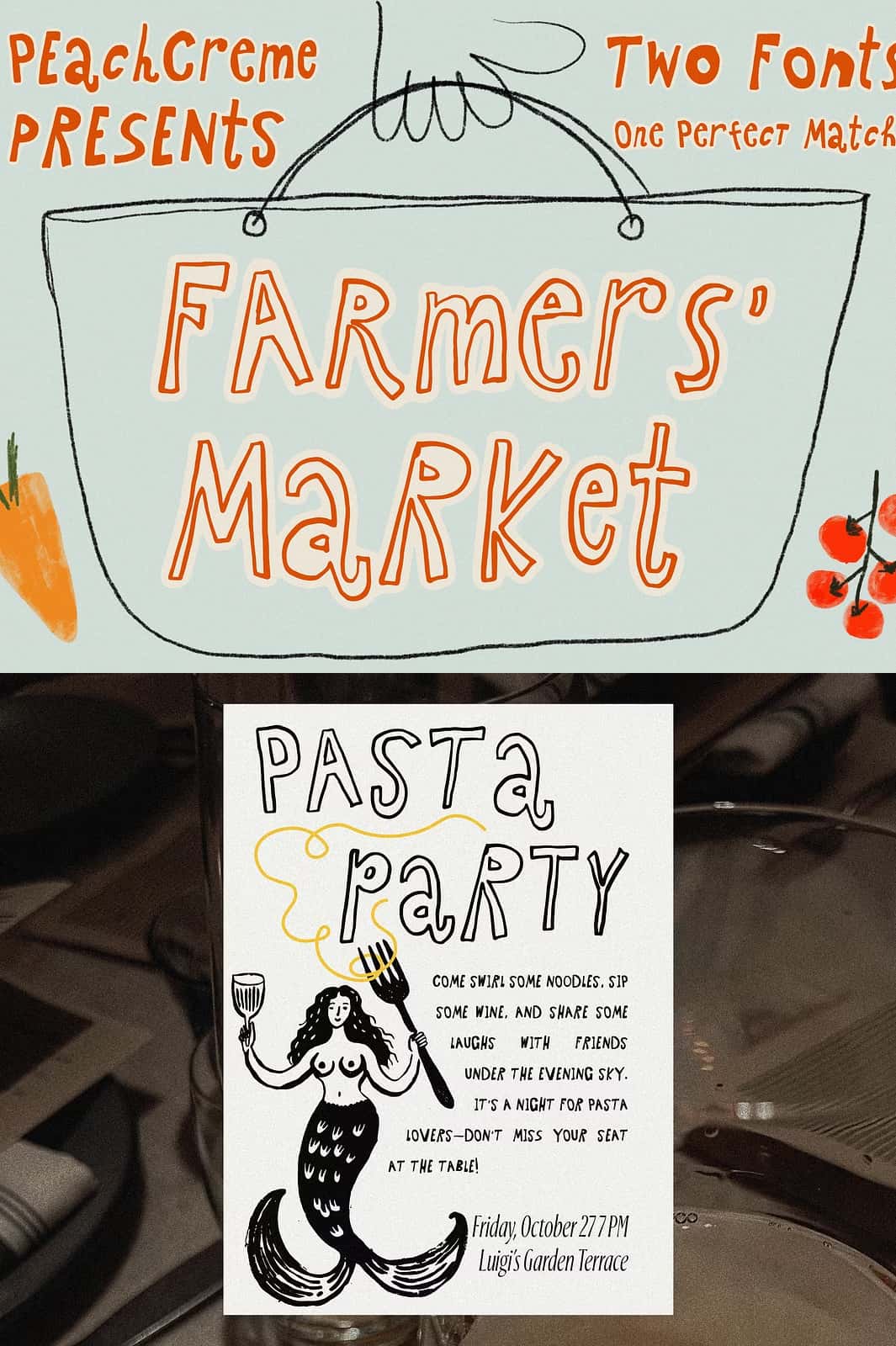 Farmers' Market // Font Duo - Leasted - Graphics Template Resources