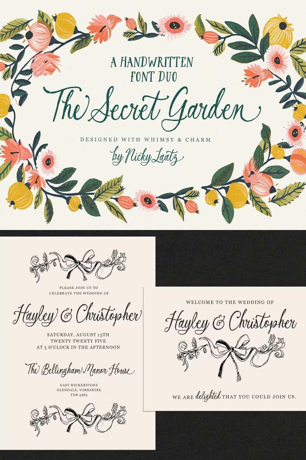 The Secret Garden Font Duo - Leasted - Graphics Template Resources