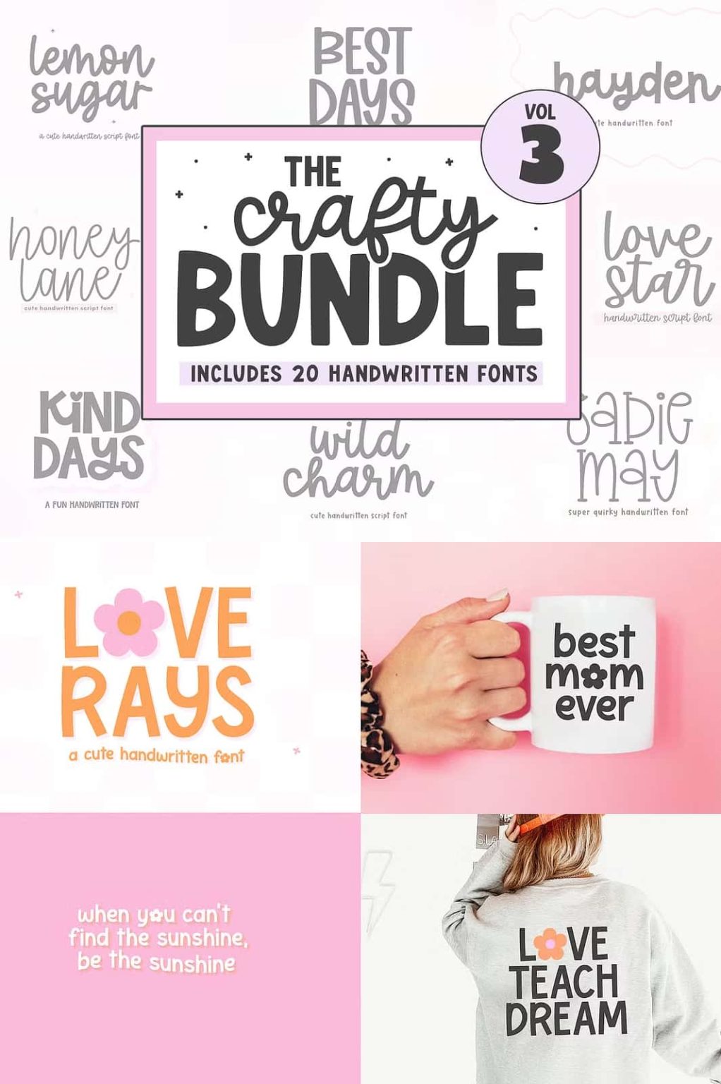 Crafty Font Bundle | Volume 3 - Leasted - Graphics Template Resources
