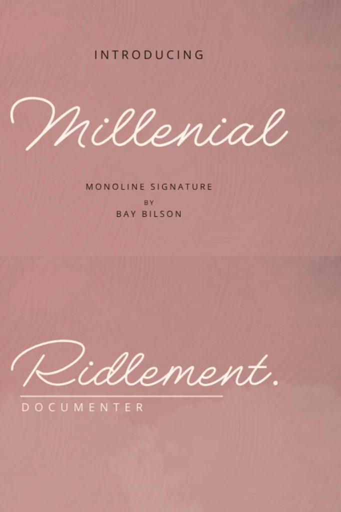 Millenial Monoline Font - Leasted - Graphics Template Resources