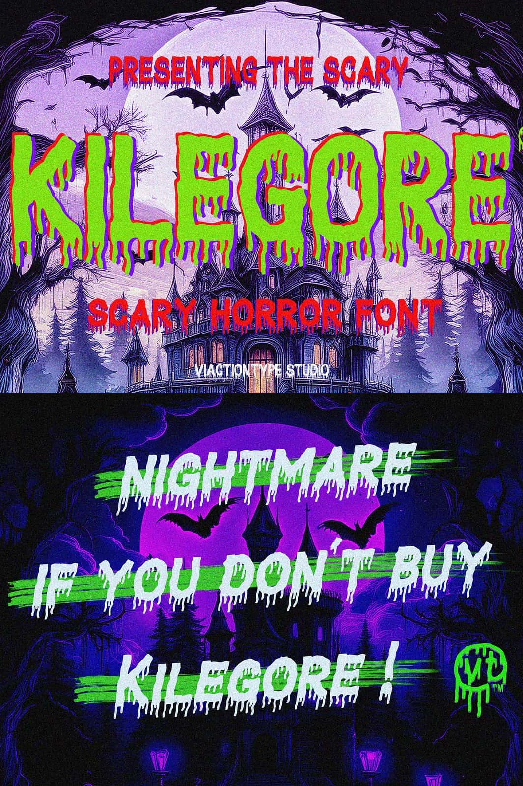 VT Kilegore - Scary Horror Font - Leasted - Graphics Template Resources