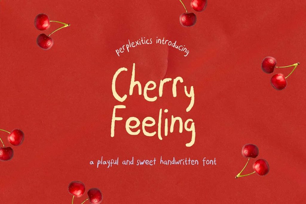 Cherry Feeling Handwritten Font - Leasted - Graphics Template Resources