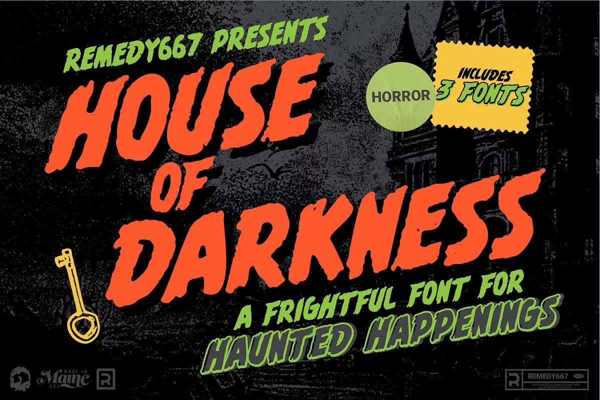 House of Darkness - Horror Font Pack - Leasted - Graphics Template ...
