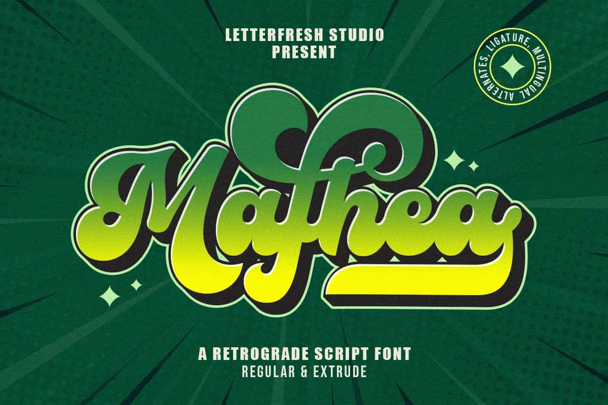 Mafhea - Vintage Retro Font - Leasted - Graphics Template Resources