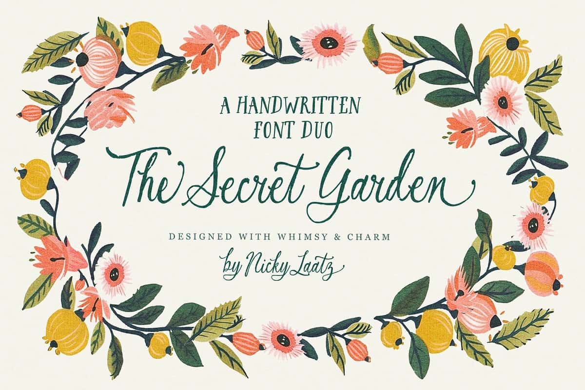 The Secret Garden Font Duo - Leasted - Graphics Template Resources