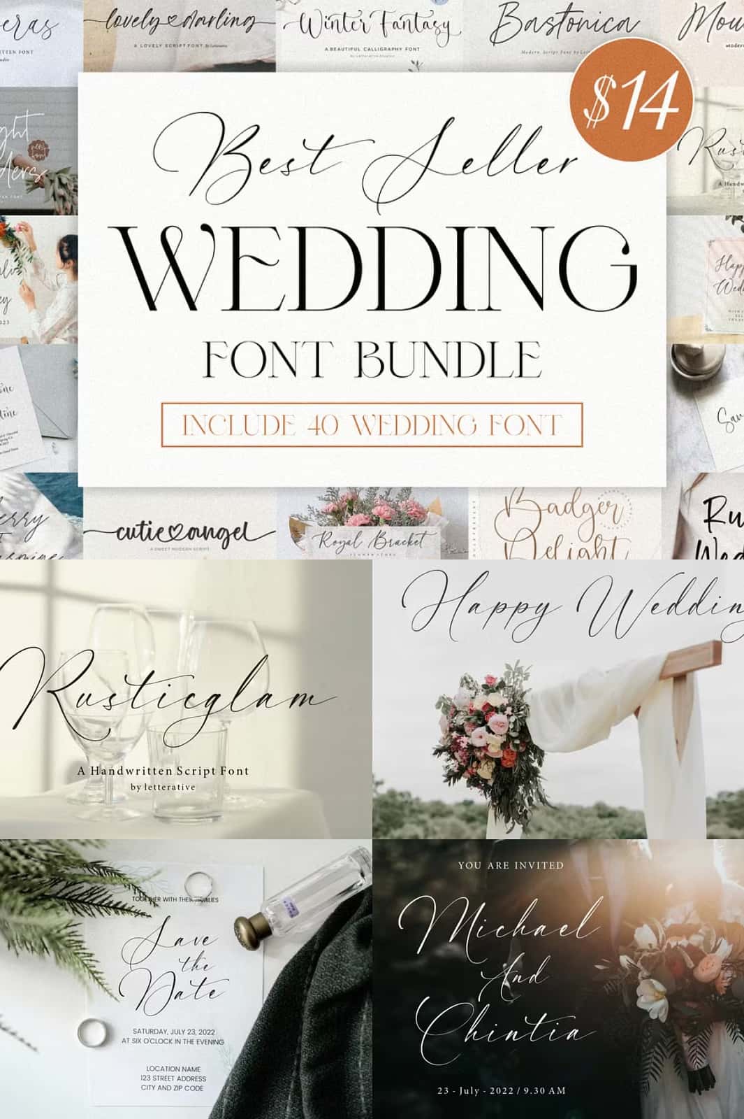 The Wedding Font Bundle! - Leasted - Graphics Template Resources