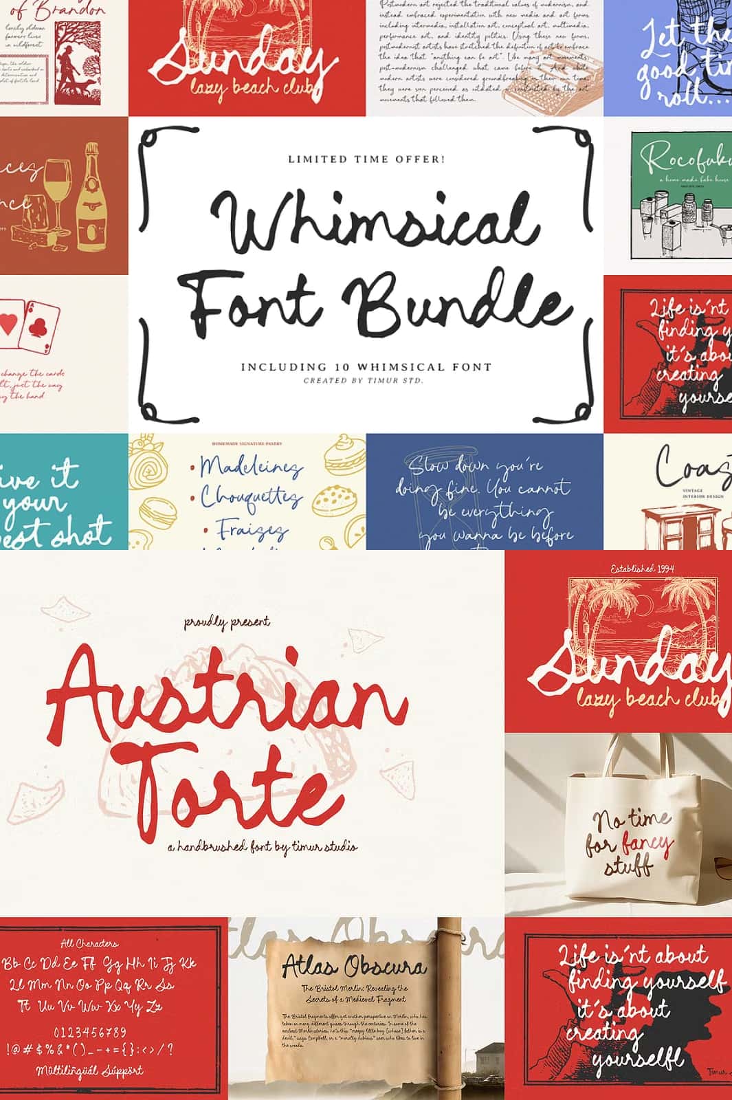 Whimsical Font Bundle - 10 Fonts - Leasted - Graphics Template Resources
