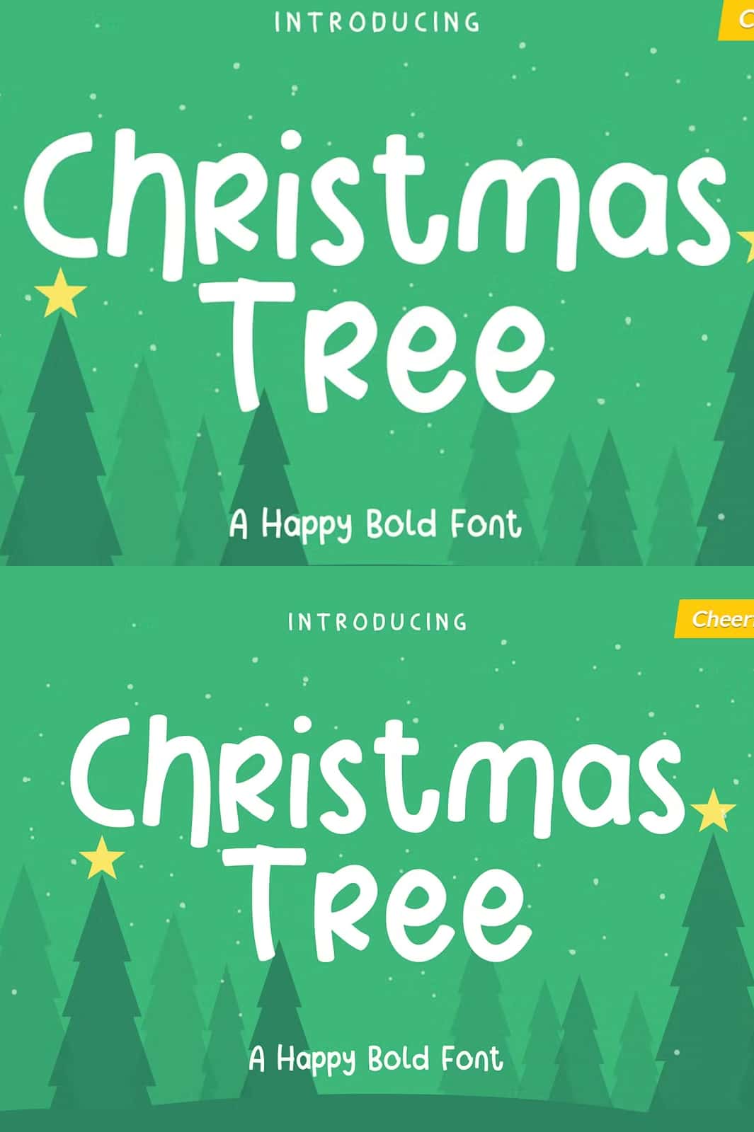Christmas Tree Happy Cute Font - Leasted - Graphics Template Resources