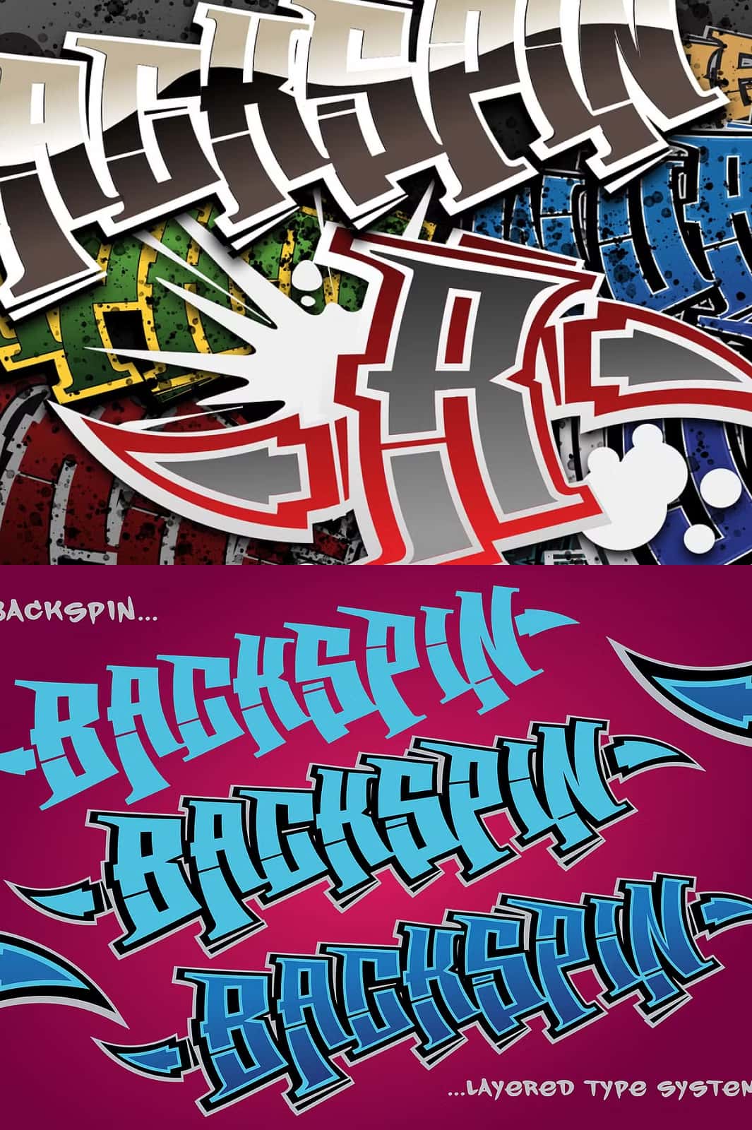 BackSpin Graffiti Font Family - Leasted - Graphics Template Resources